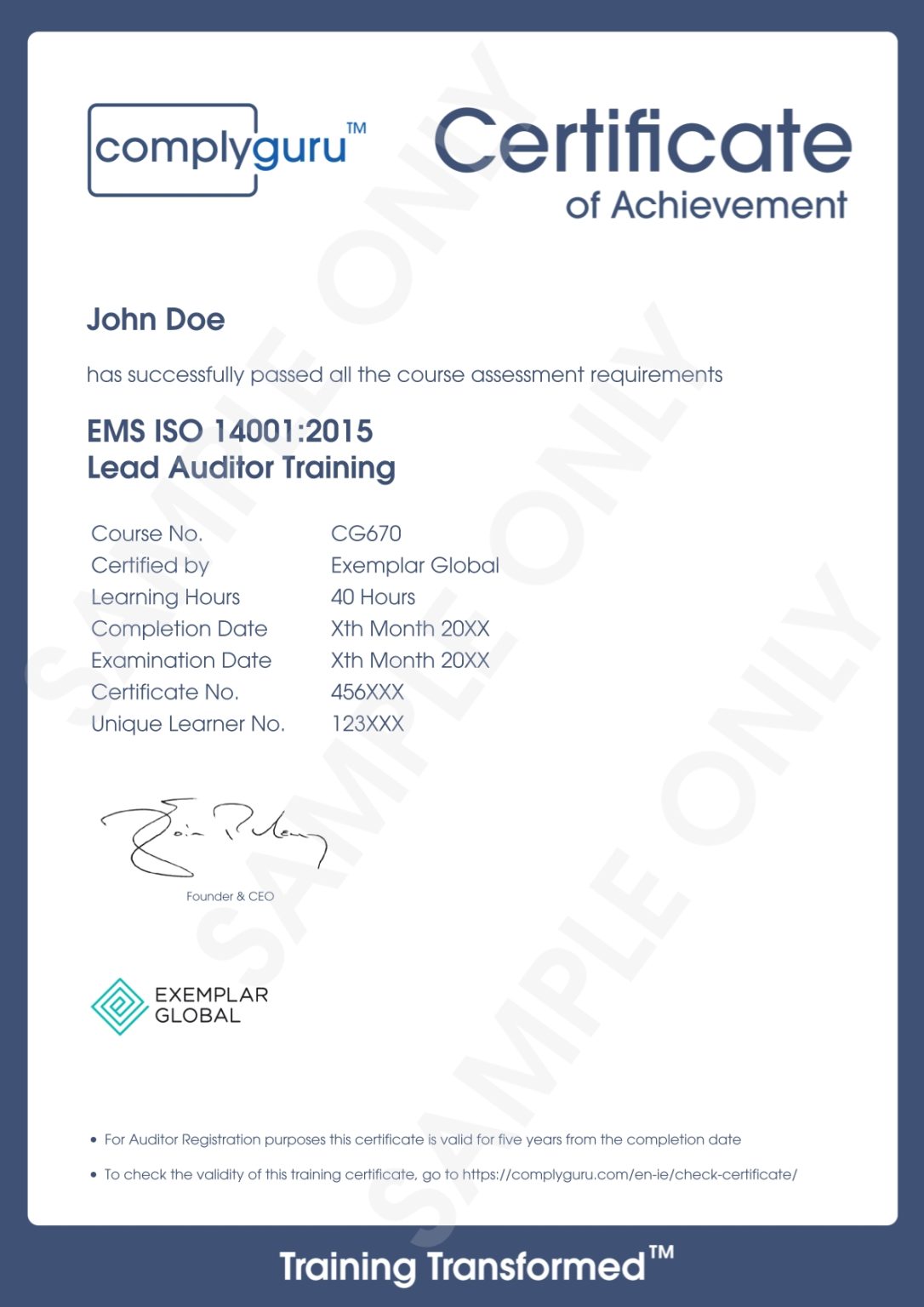 ISO 14001 Lead Auditor Training - IRCA Certified